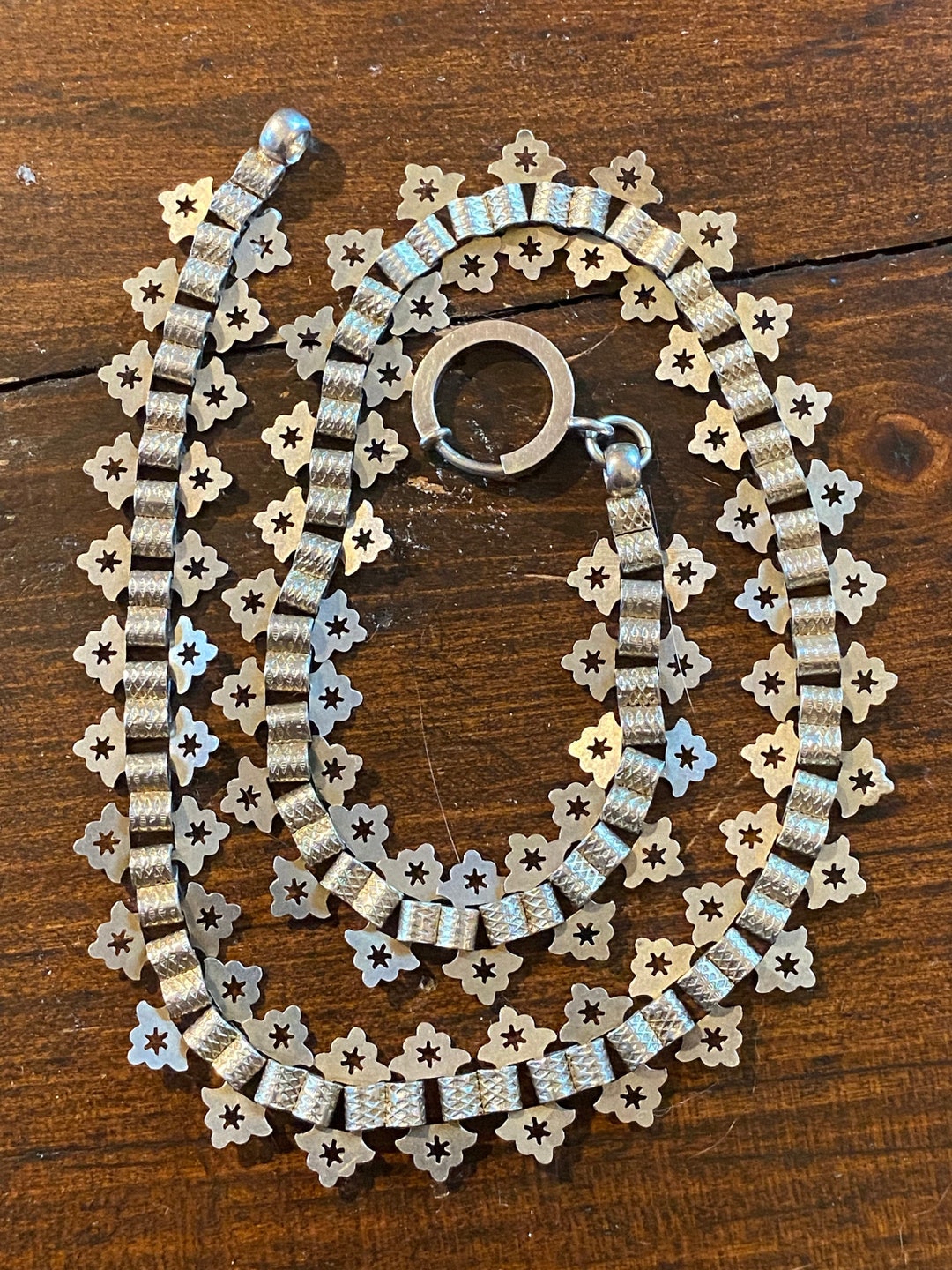 Antique Sterling Victorian Book Chain Star Collarette Aesthetic ...