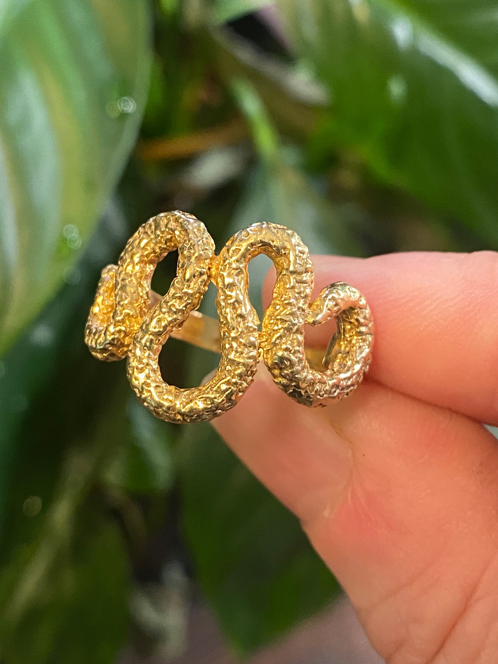 18k Gold Over Sterling Snake Serpent Ring ~ Vermeil ~ Size 7 - Etsy