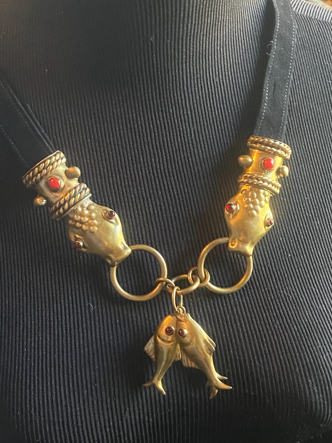 Hubert Harmon Snake & Fish Belt or Necklace ~ Bejeweled - Etsy