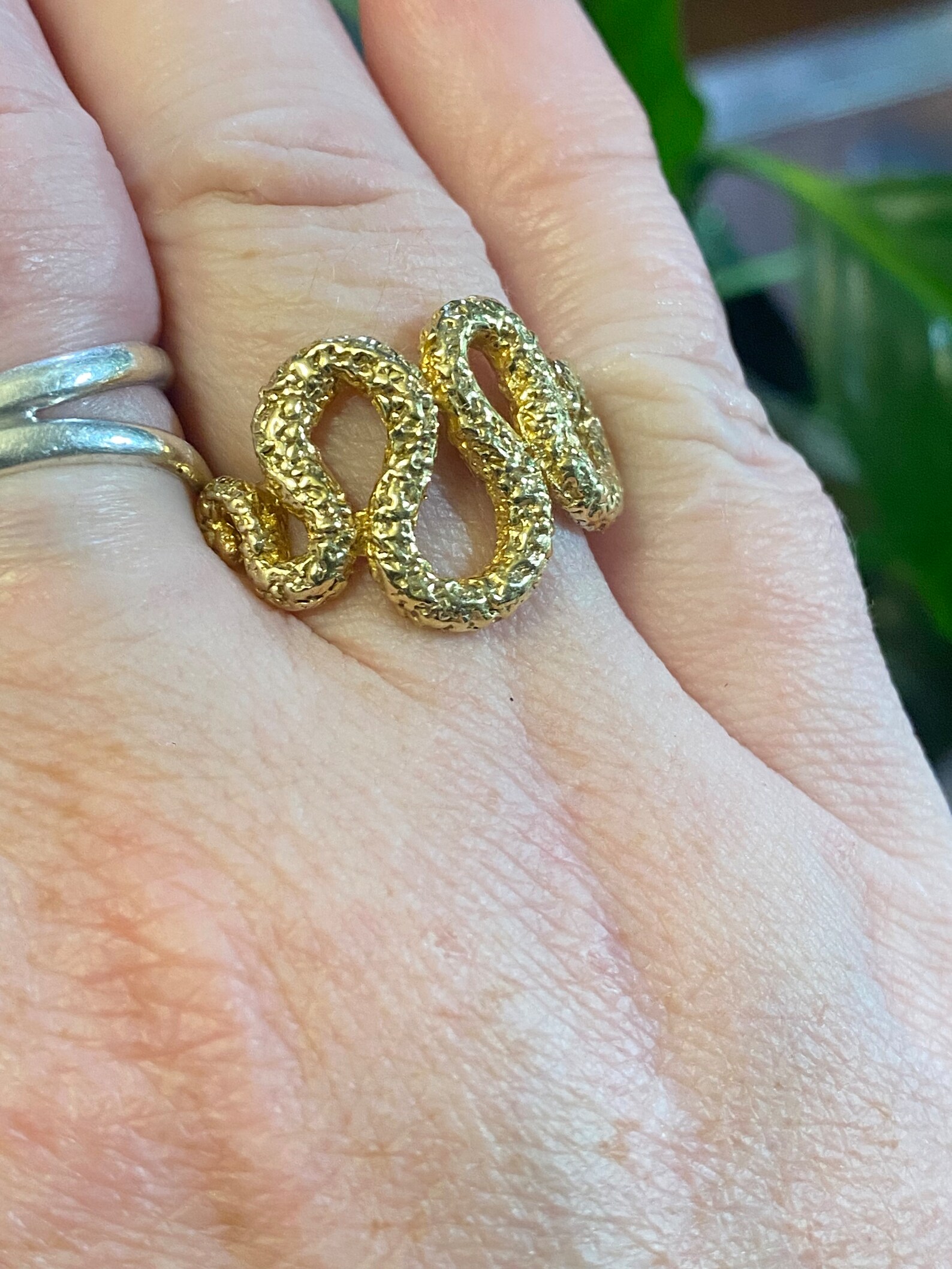 18k Gold Over Sterling Snake Serpent Ring ~ Vermeil ~ Size 7 - Etsy