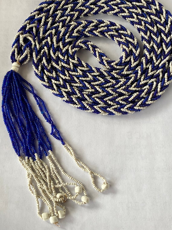 Vintage Seed Bead Necklace 20” Native Southwestern Re… - Gem