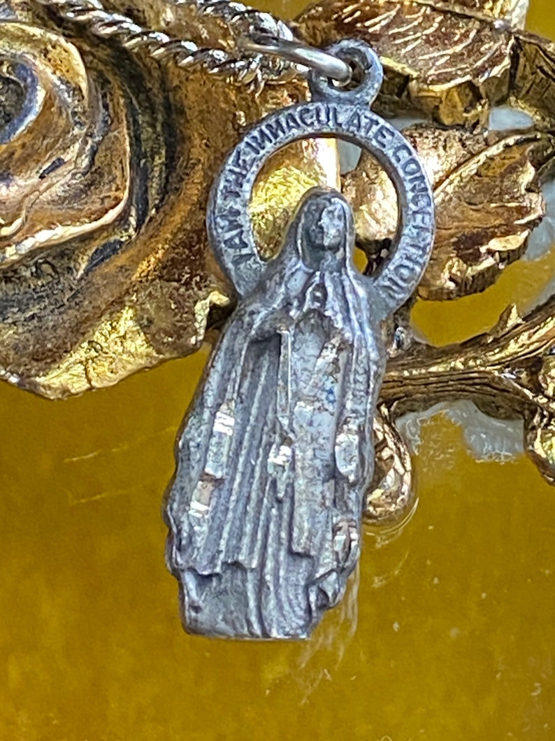 Vintage Sterling Lady of Lourdes Patron Saints Medal I Am the ...