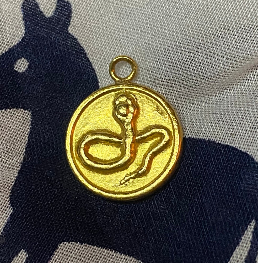 22k Snake Serpent Pendant ~ Good Luck and Zodiac Vintage - Etsy