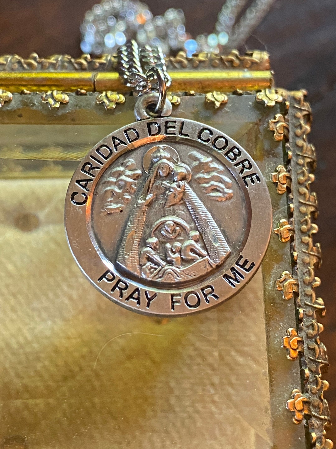Vintage Patron Medal Saint Caridad Del Cobre ~ Lady of Charity ~ Pray ...