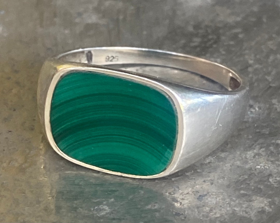 1970s Malachite Signet Ring - Etsy