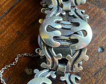 Vintage Taxco Mexico Jose Luis Flores JLF Bracelet, 925 Sterling Silver ...
