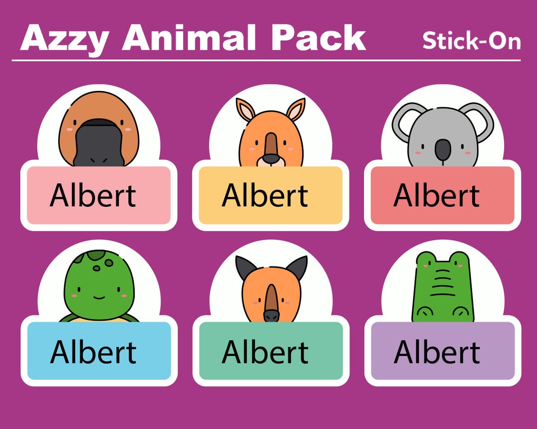 48 Cute Kids Name Labels Stick-on Patch, Dishwasher Safe and Waterproof ...