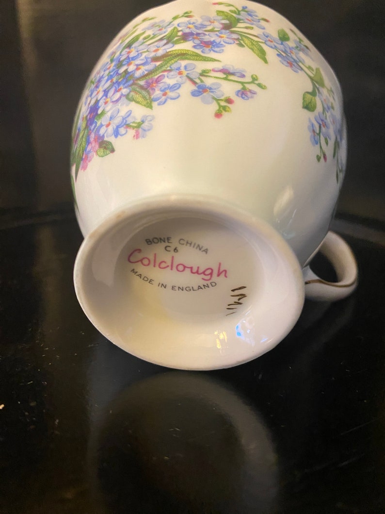 Vintage Colclough forget-me-nots Teacup & Saucer, Made of Fine Bone ...