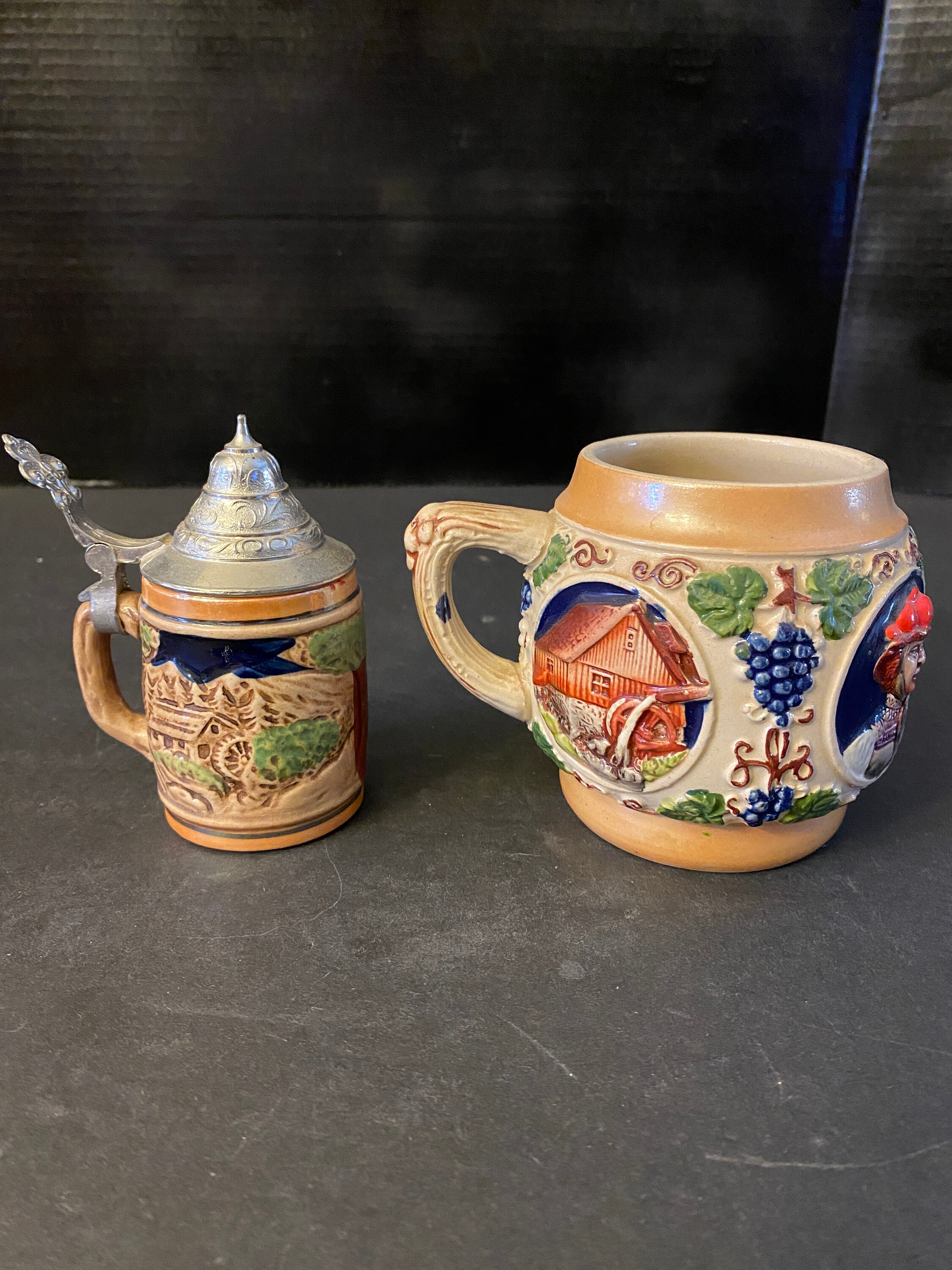 Vintage 4" Handgemalt German Beer Mug #3 and Mini 4” Gerz Beer Stein ...