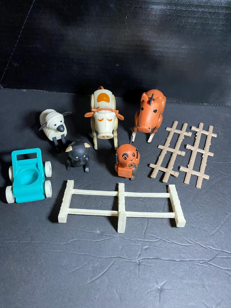 Vintage 1970s Fisher Price Farm Animals W Fence Pieces. - Etsy