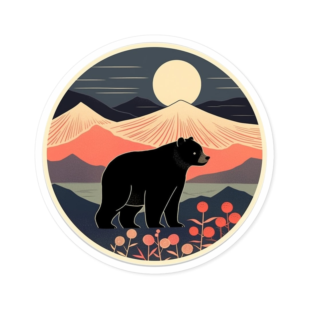 Japan Kuma Black Bear Sticker Wanderlust Critter - Etsy