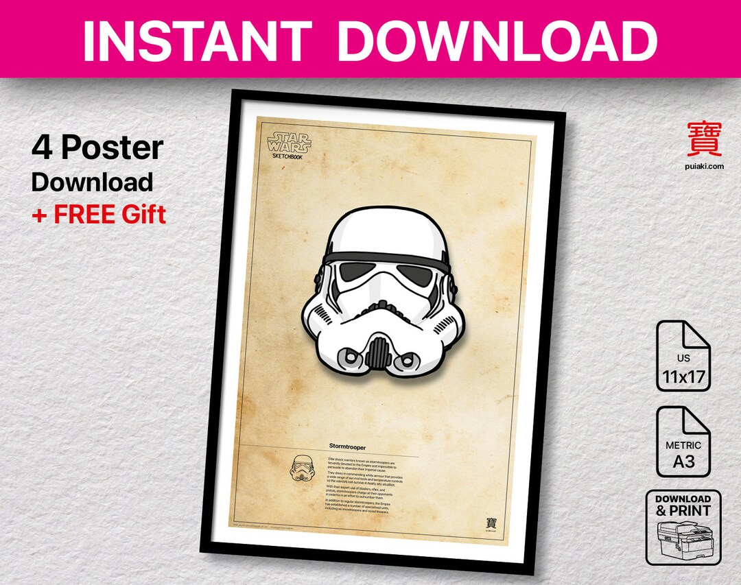 Stormtrooper, Star Wars, A3/11x17 Printable Poster, Downloadable Art ...