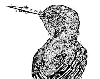 Ink Bird Japanese Digital Print , Minimalist Wall Art Set of 2 , Black ...