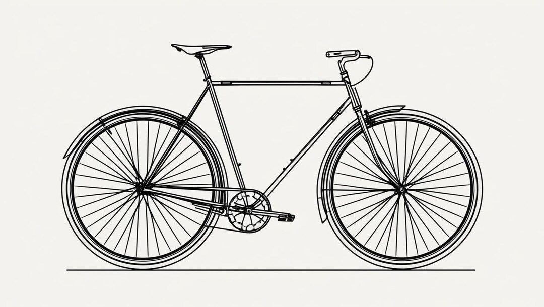 A Line Drawing of a Bike - Etsy