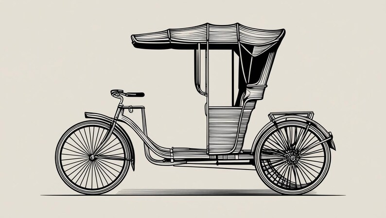 A Rickshaw Drawing - Etsy
