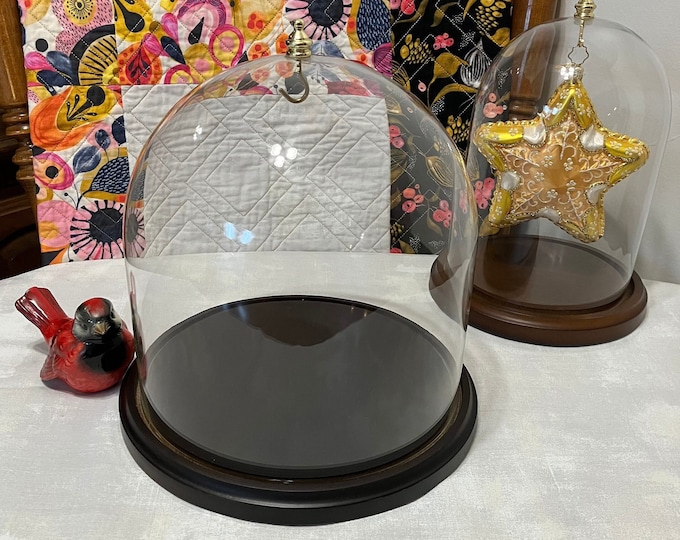 Very Large Vintage Bards Glass Display Dome With Display Hook, Knob ...