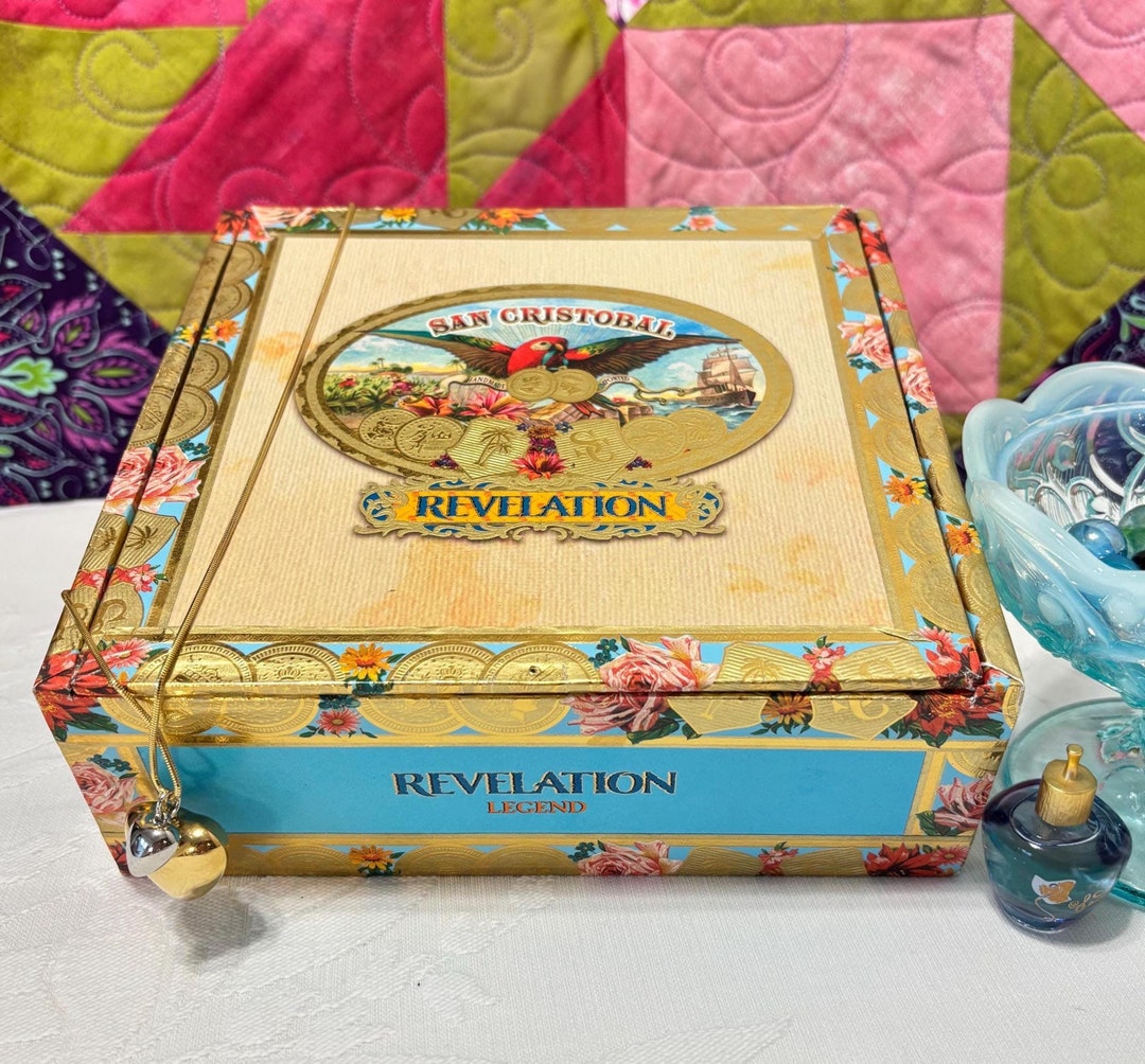 J. Garcia San Cristobal Revelation Paper Covered Empty Wood Cigar Box ...