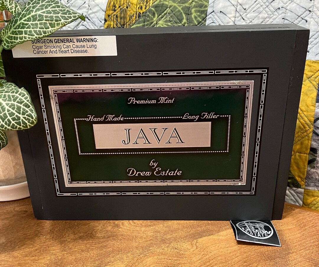Java by Drew Estate Empty Wooden Cigar Box - Java Toro Mint - Flip Lid ...