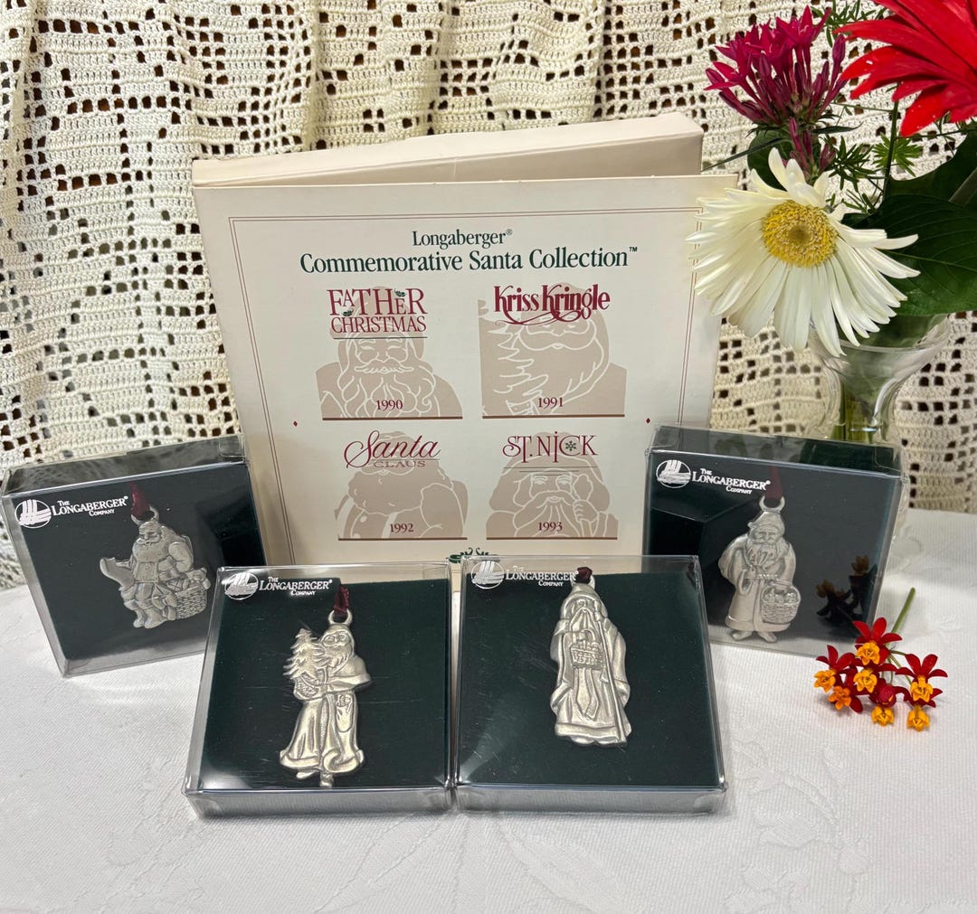Vintage 1990-1993 Longaberger Commemorative Santa Collection - New ...
