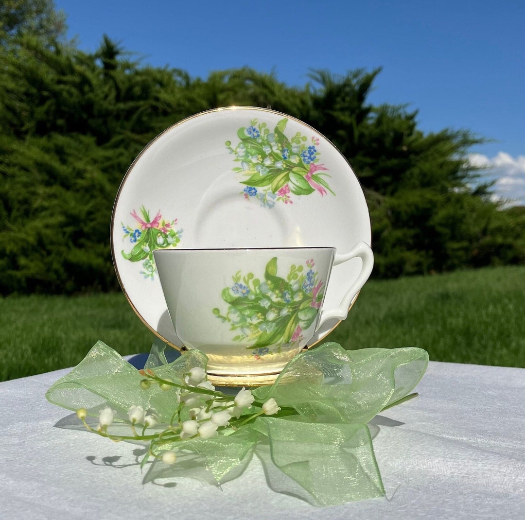 Vintage 1950’s Crownford Bone China Lily of the Valley Teacup & Saucer ...