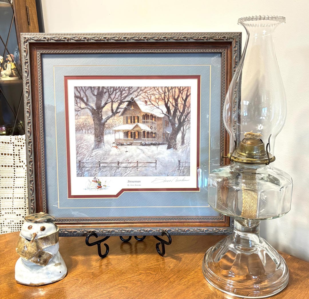 Gene Roncka - “snowman” - Signed and Custom Framed Lithograph, Circa ...