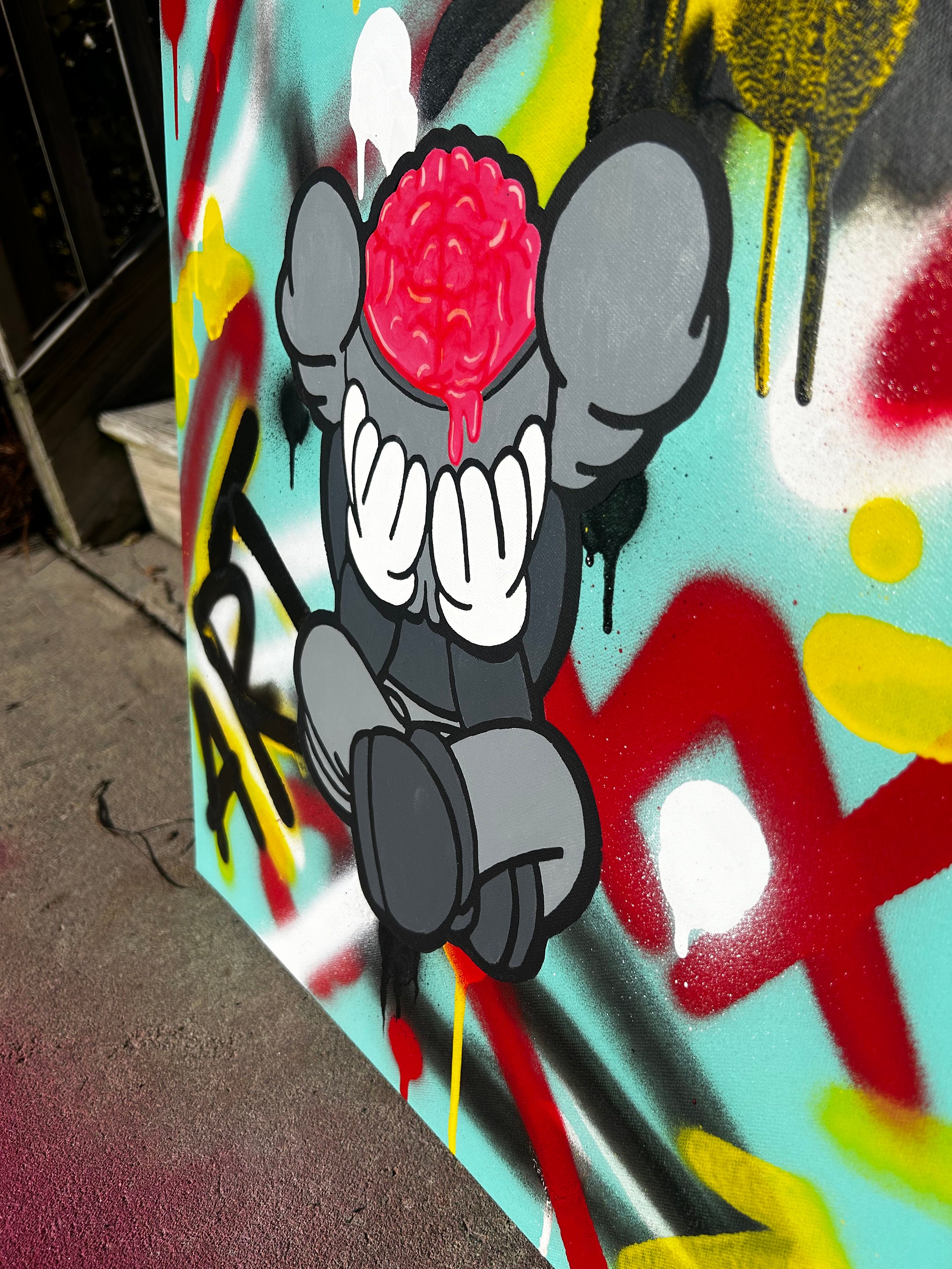 Kaws graffiti Canvas Painting - Etsy