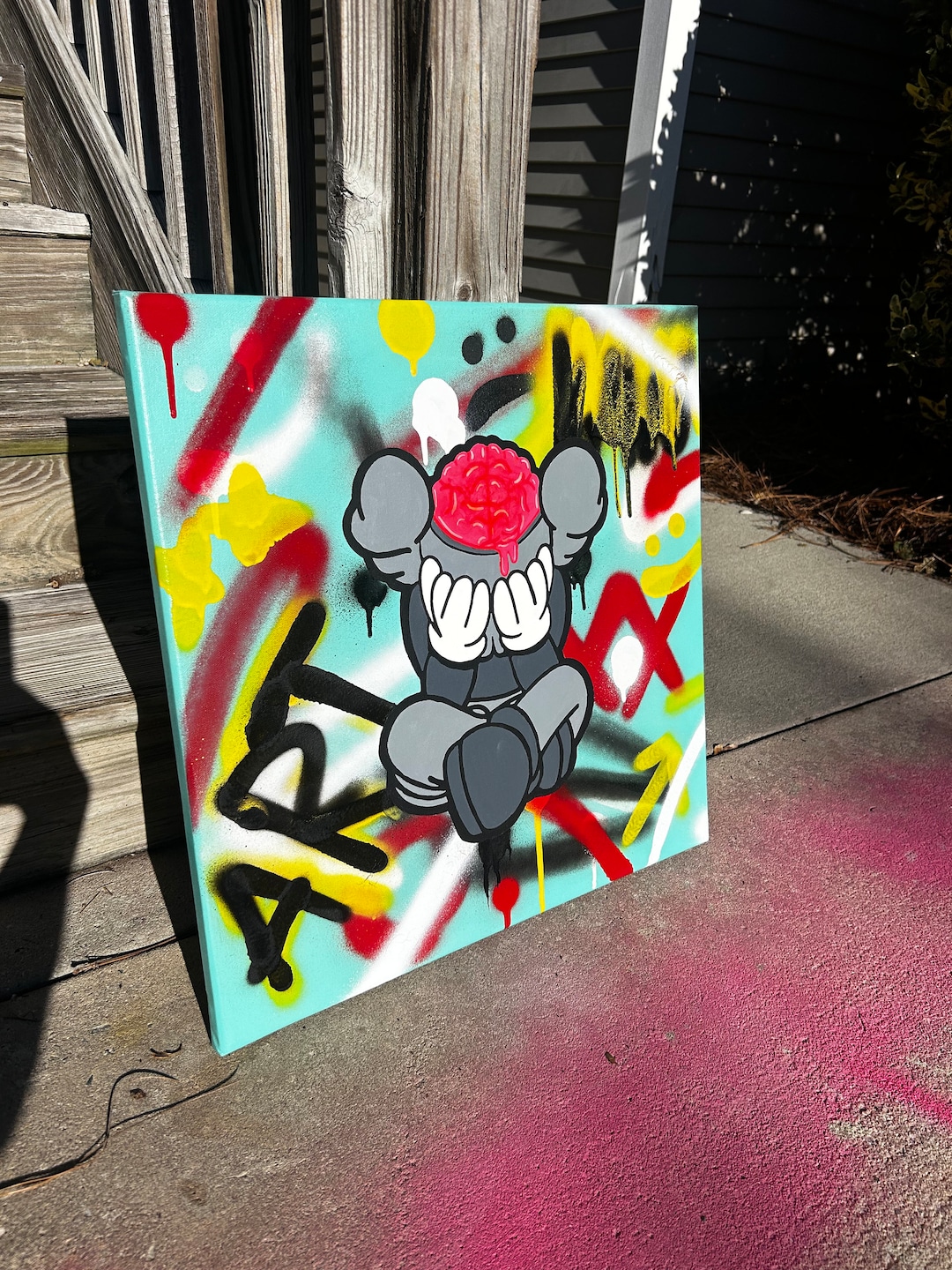 Kaws graffiti Canvas Painting - Etsy