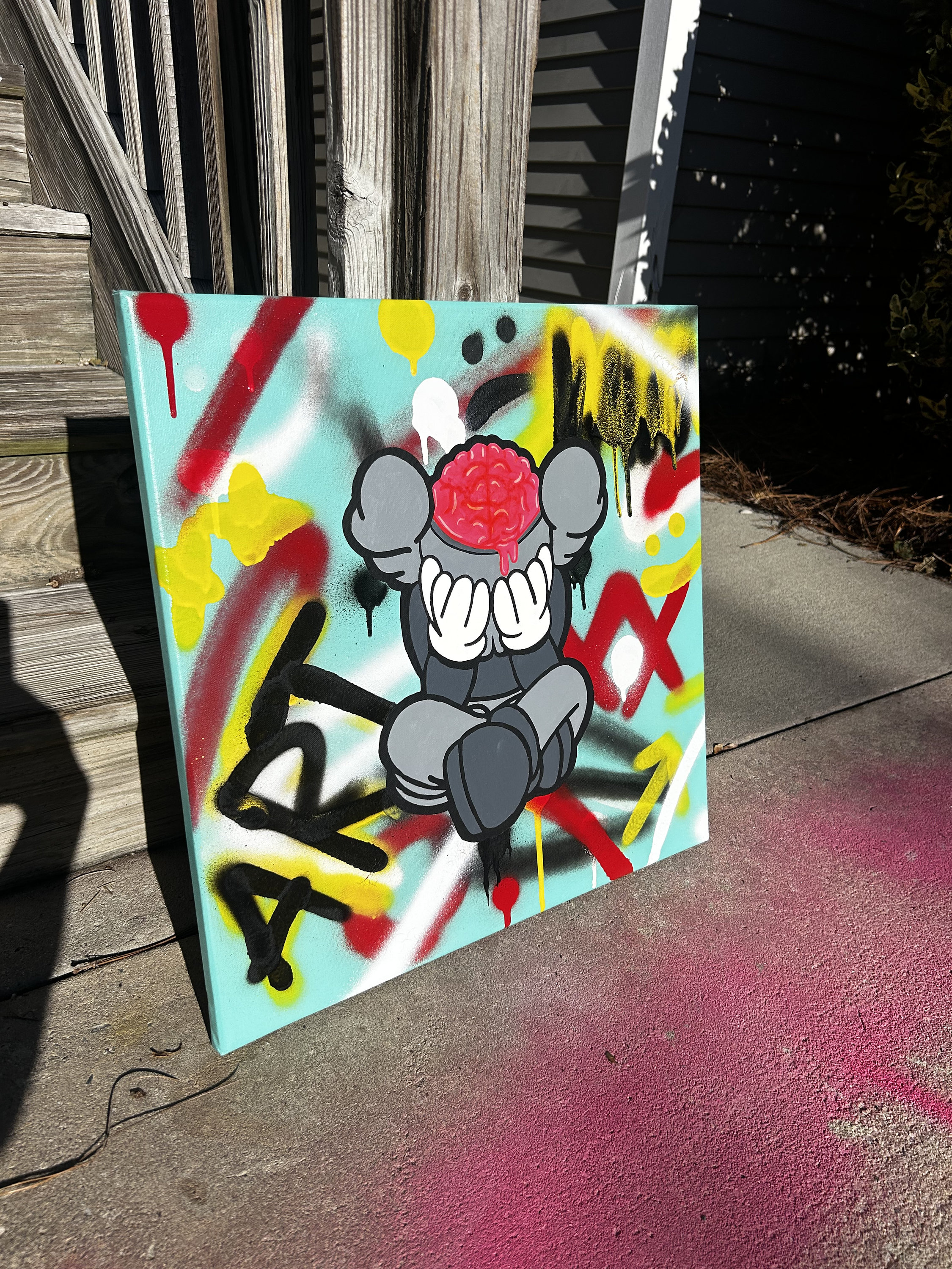 Kaws graffiti Canvas Painting - Etsy