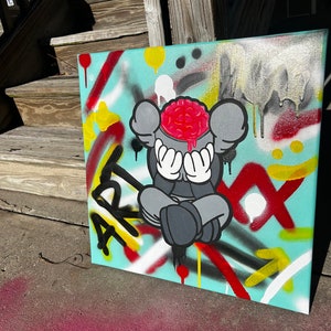 Kaws graffiti Canvas Painting - Etsy