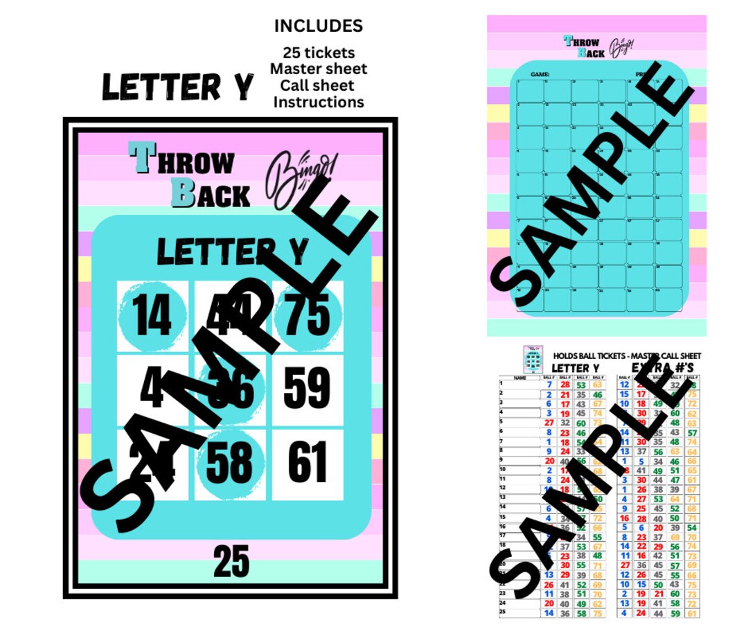 SM BUNDLE ( 5 Sets ) Throw Back Bingo Holds - Etsy