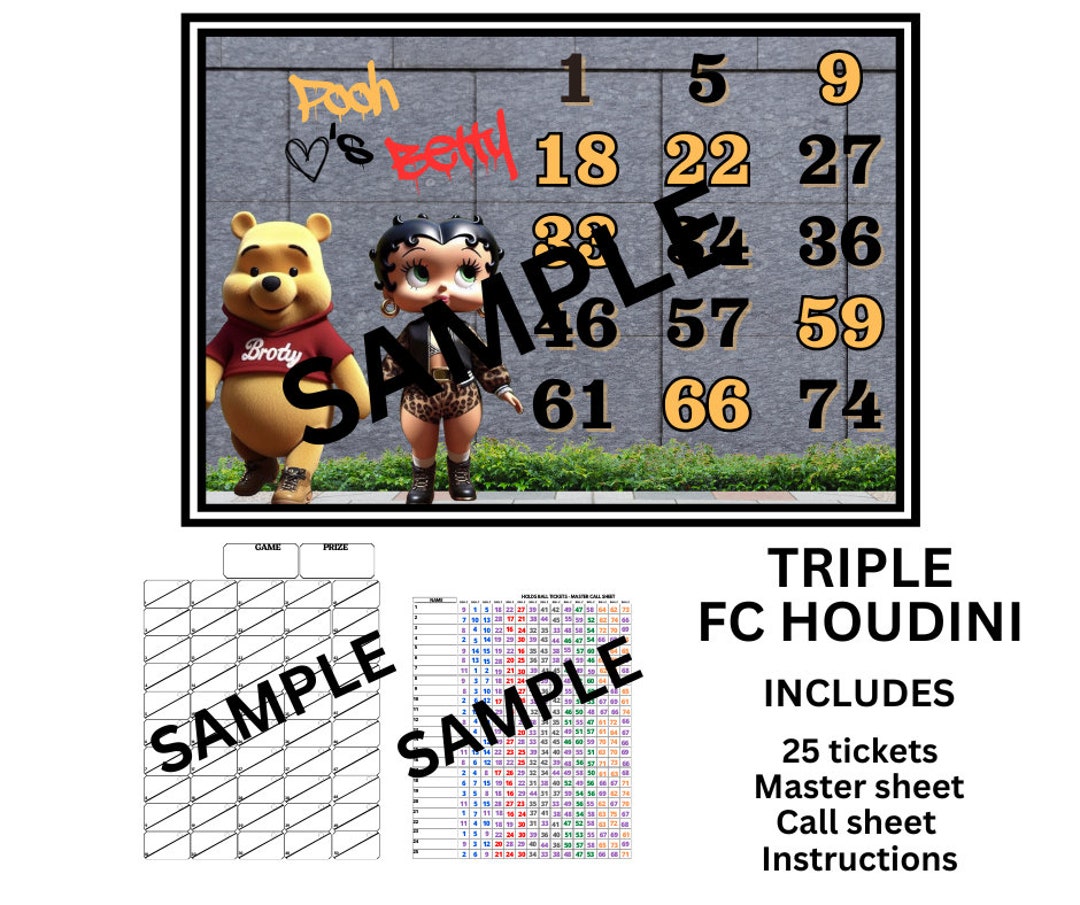 Triple Houdini Full Card Bingo Holds - Etsy