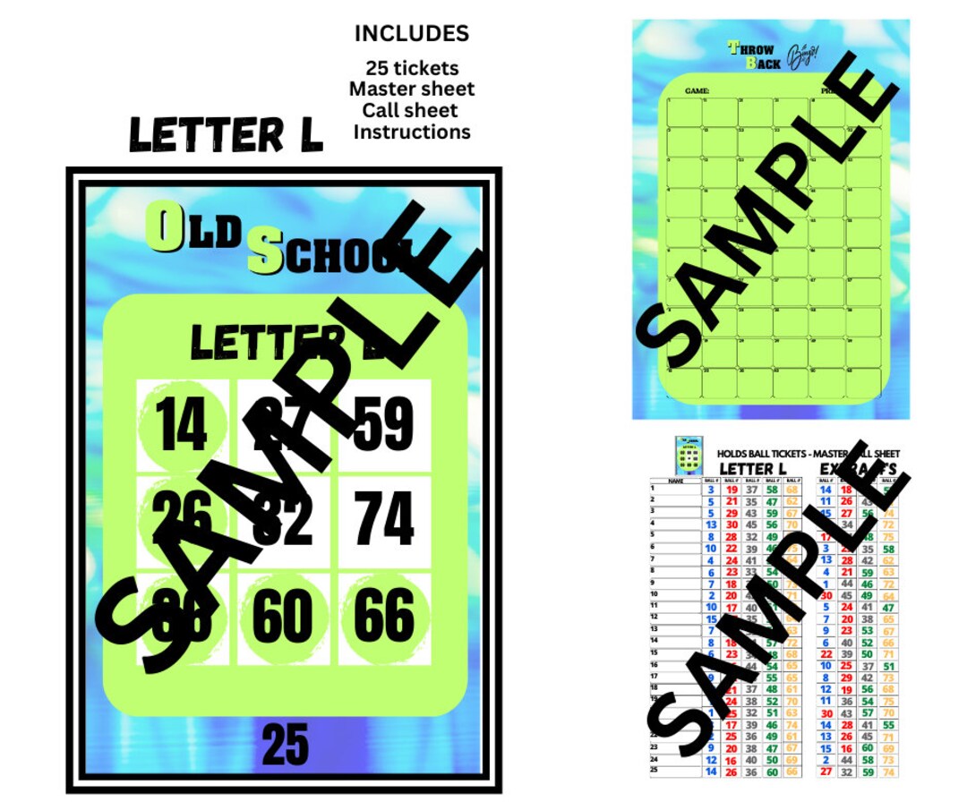 Throw Back - Letter L Bingo Holds - Etsy