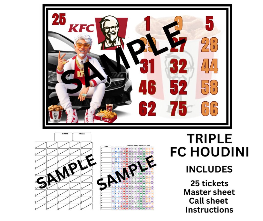Triple Houdini Full Card Bingo Holds - Etsy Canada