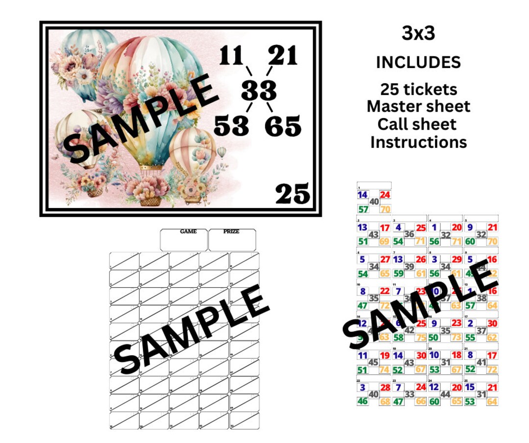 3x3 Bingo Hold Tickets - Etsy