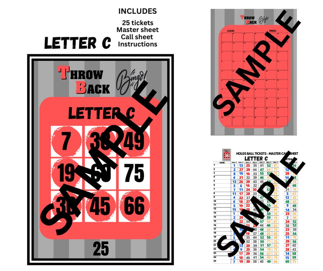 Throw Back - Letter C Bingo Holds - Etsy