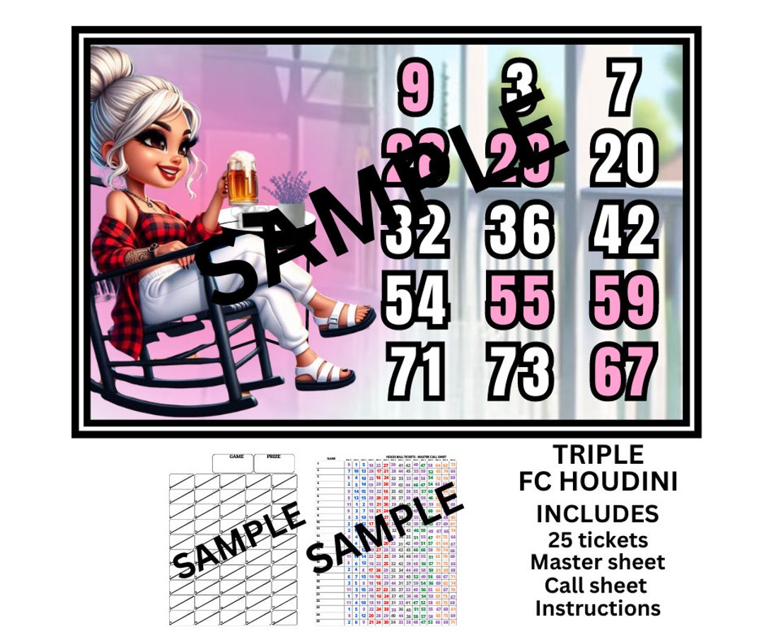 Triple Houdini Full Card Bingo Holds - Etsy