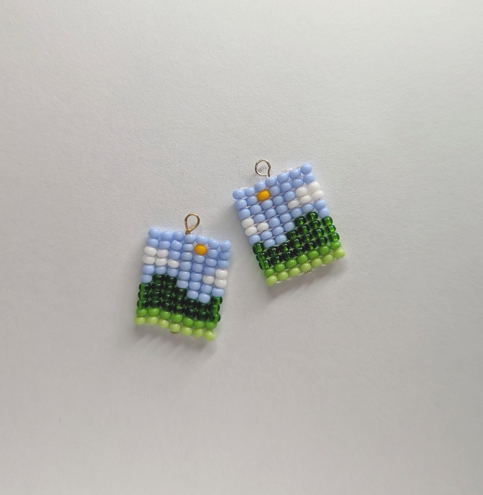 Bead Weaving Landscape Charm Kit: DIY Mini Picture Pendant (PDF Pattern ...
