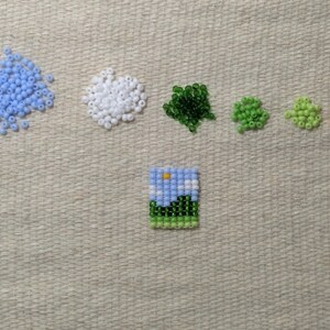 Bead Weaving Landscape Charm Kit: DIY Mini Picture Pendant (PDF Pattern ...