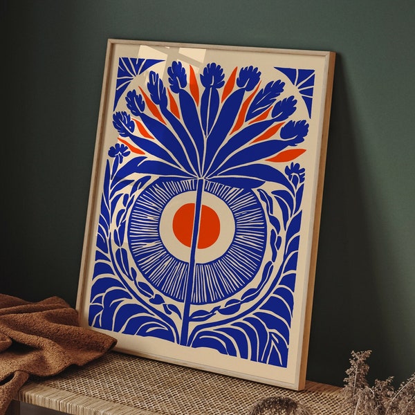 Blue Red Wall Decor - Etsy