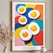 Breakfast at Matisse’s - Colorful Poster, Sunny Fried Eggs, Mid Century ...
