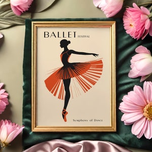 Elegant Ballet Festival Poster, Dance Wall Art, Vintage Style Wall Art ...