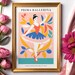 Ballet Poster, Cute Ballerina Dance Art, Colorful Mid-century Modern ...