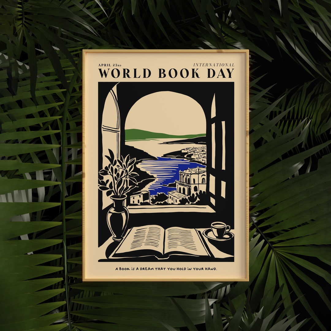 World Book Day Art Print, Coastal View, Reading Nook Decor - Etsy