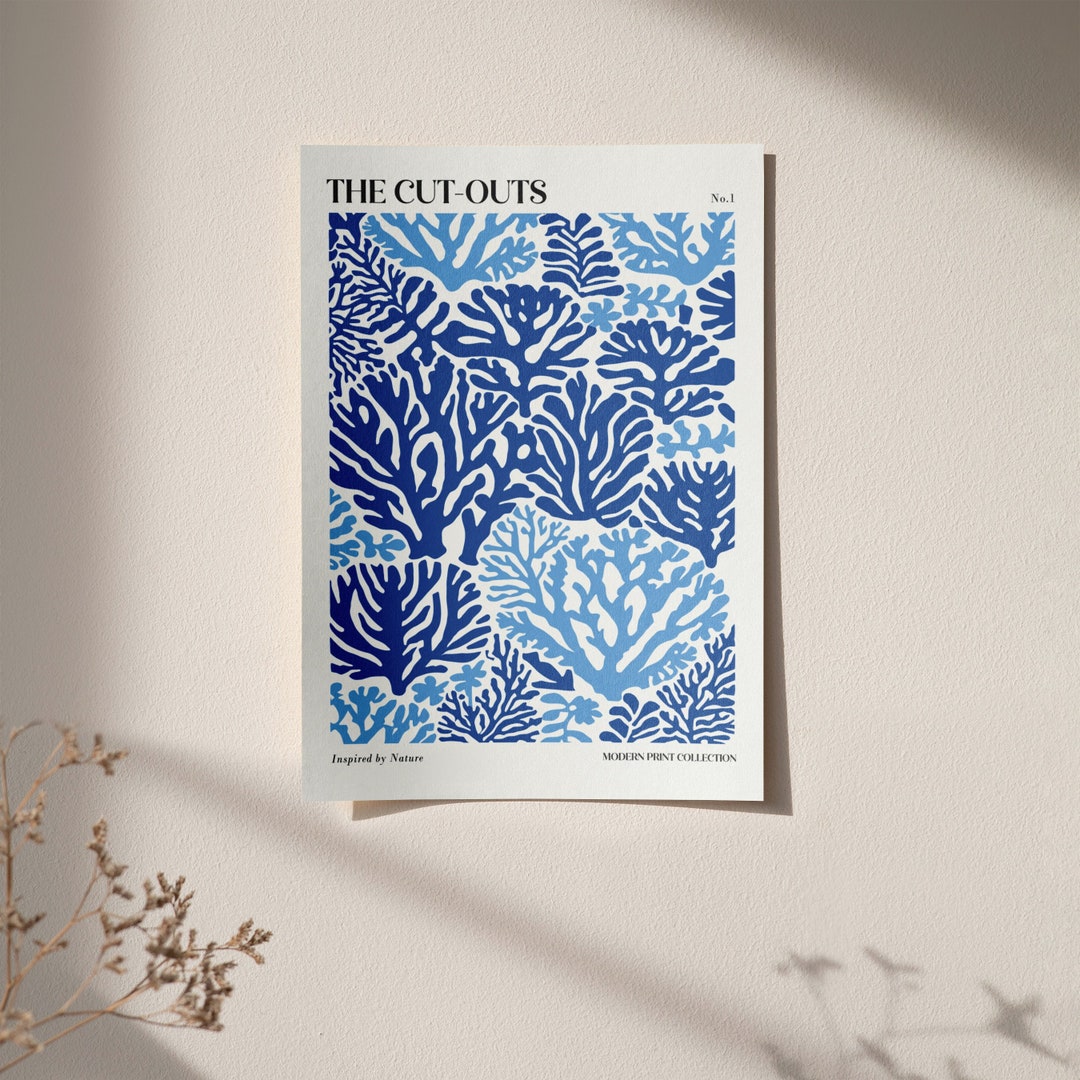 Blue Coral Reef Poster: Coastal Sea Life Art Print - Etsy