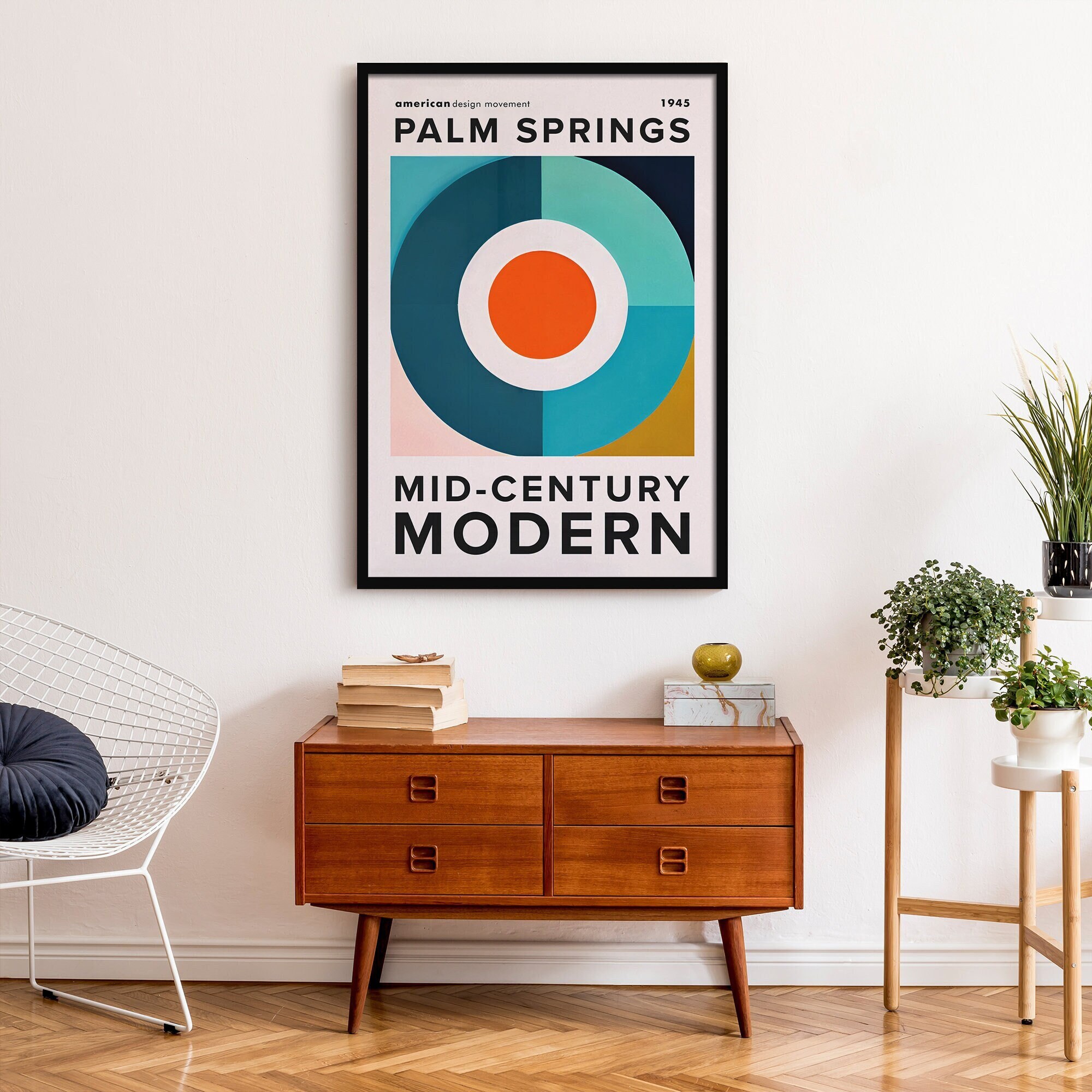 Mid-century Modern Poster, Retro Modern Print, Geometric Wall Art ...