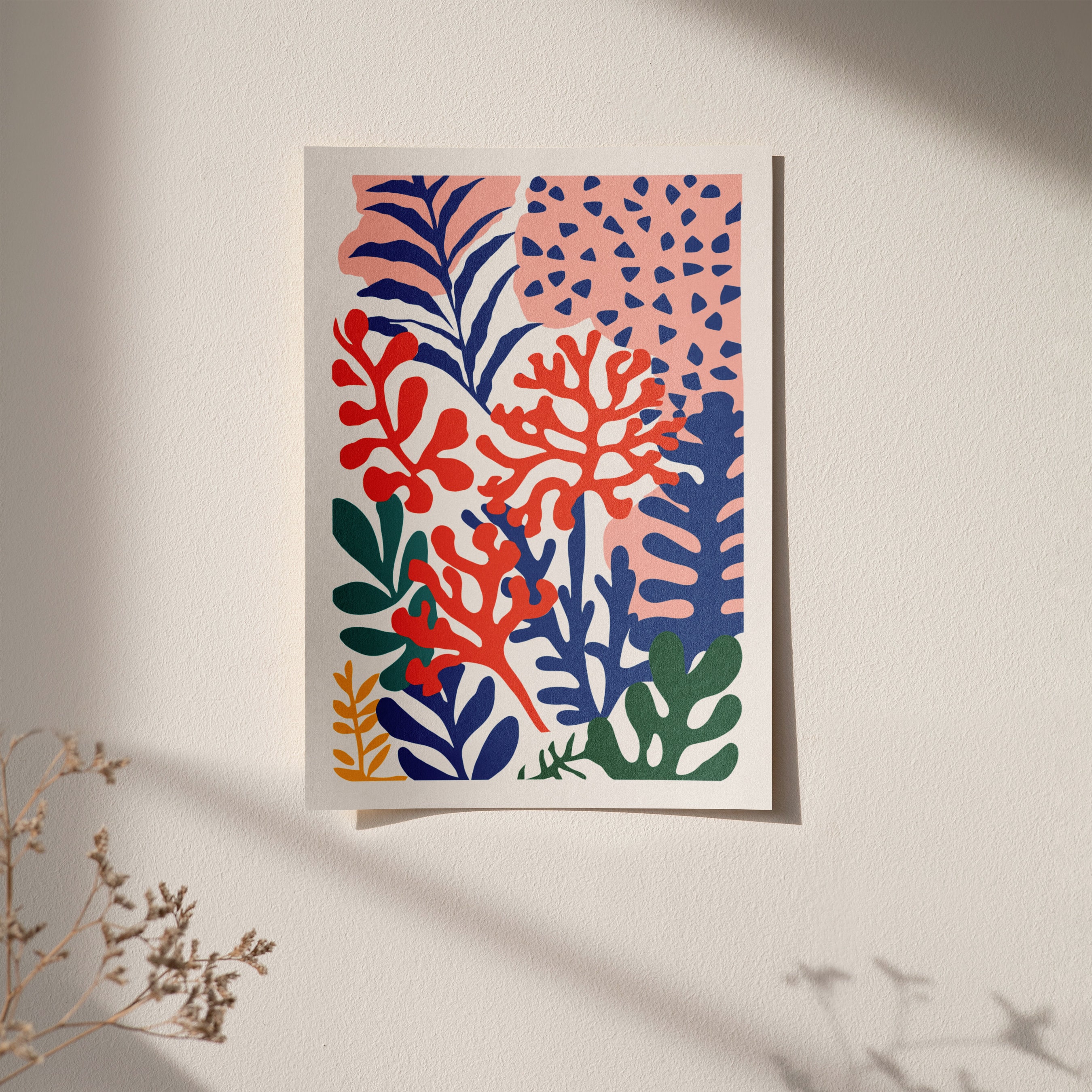 Colorful Corals Poster, Coastal Wall Art, Sea Life, Nautical Art ...