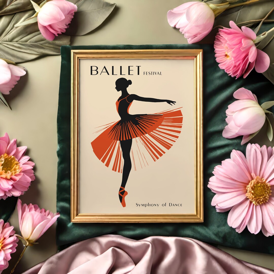Elegant Ballet Festival Poster, Dance Wall Art, Vintage Style Wall Art ...