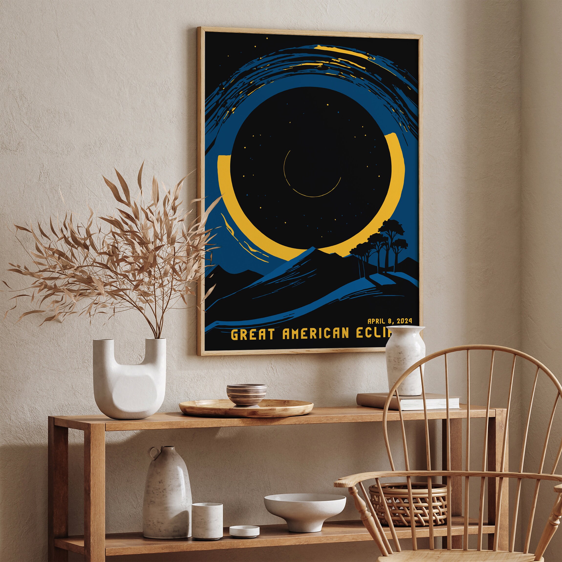 Great American Eclipse Wall Art Poster, Celestial Event Print Solar ...