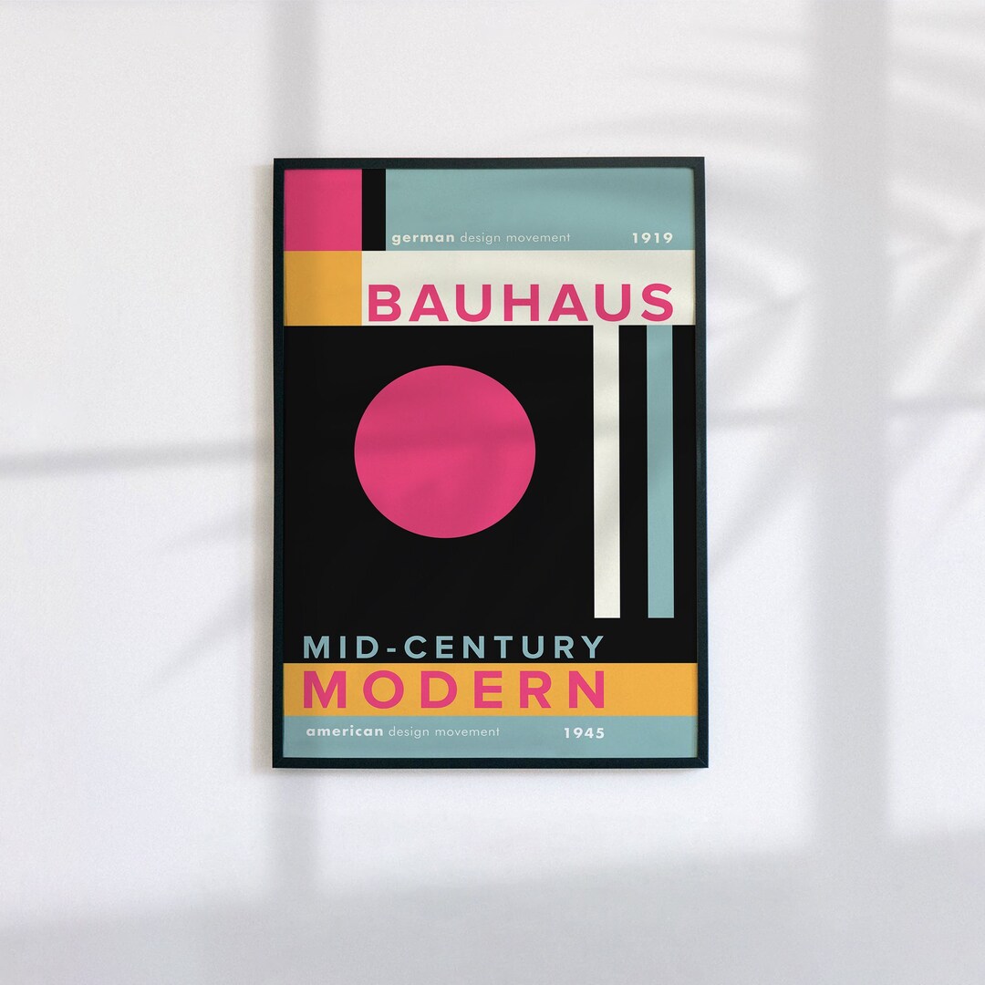 Bauhaus Poster, Mid Century Abstract Wall Art Print, Vintage Minimalist ...
