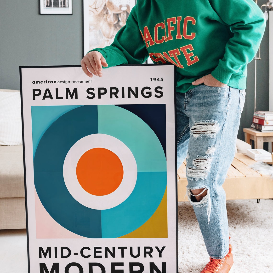 Mid-century Modern Poster, Retro Modern Print, Geometric Wall Art ...